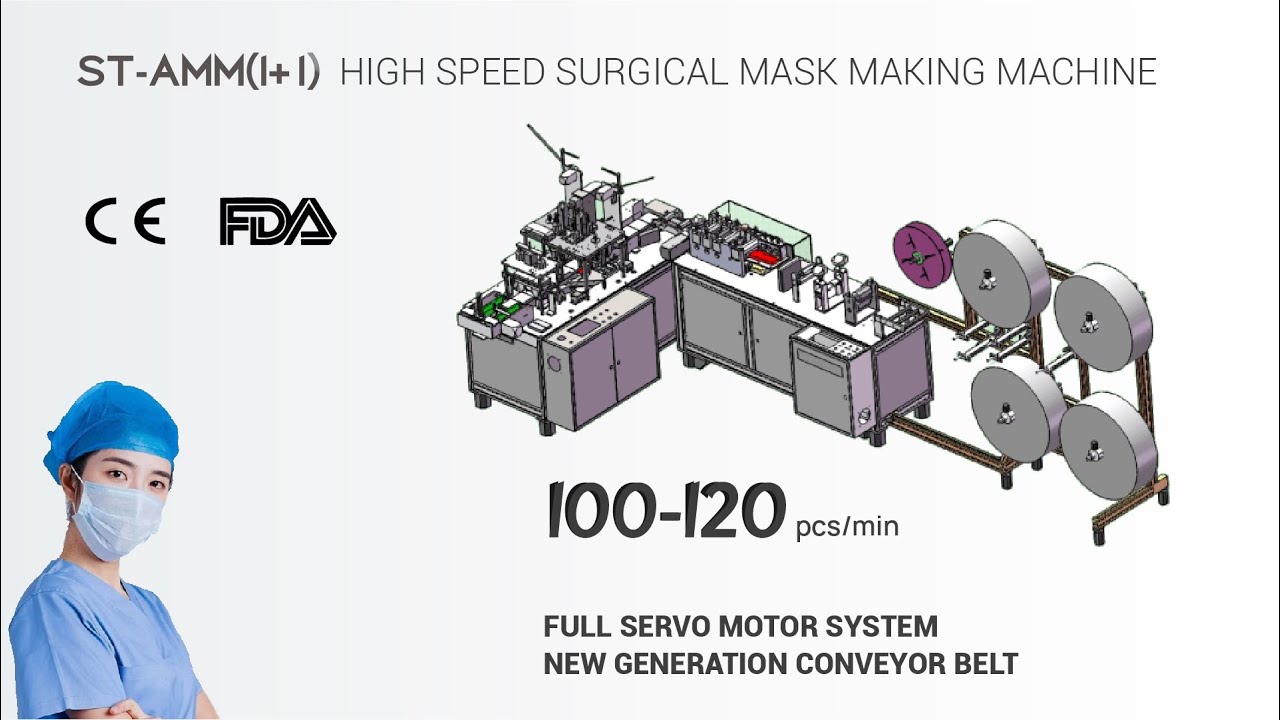 Suntech High Speed Full Servo Control Medical Disposable Mask Making ...
