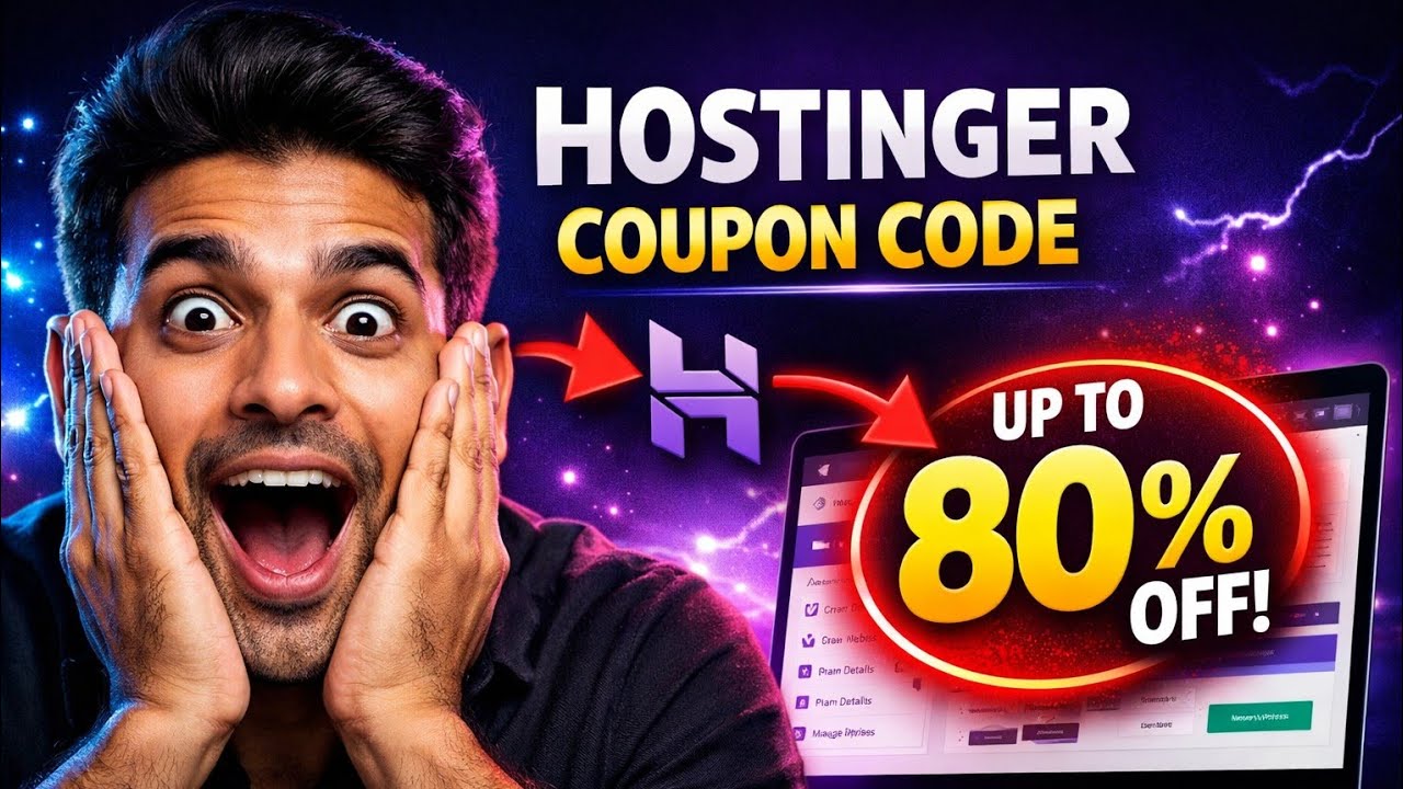 Hostinger Coupon Code 2026 – Flat 80% OFF + Free Domain - YouTube