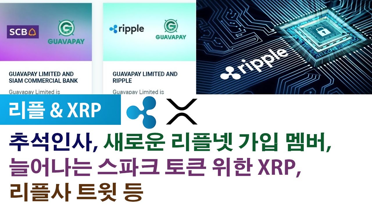리플xrp 추석인사 새로운 리플넷 가입 멤버늘어나는 스파크 토큰 위한 Xrp리플사 트윗 등 Youtube
