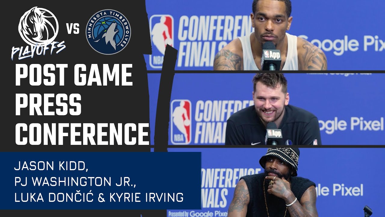 Jason Kidd, PJ Washington, Luka Dončić, & Kyrie Irving | Post Game West ...
