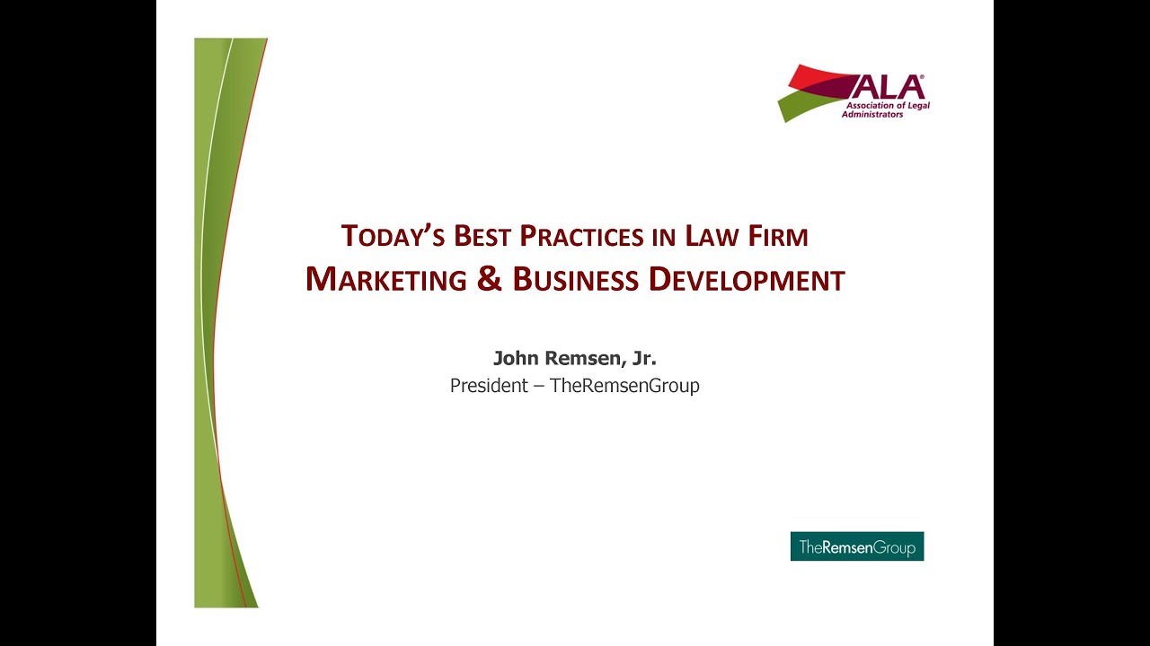 Best Practices in Law Firm Marketing & Business Development - YouTube