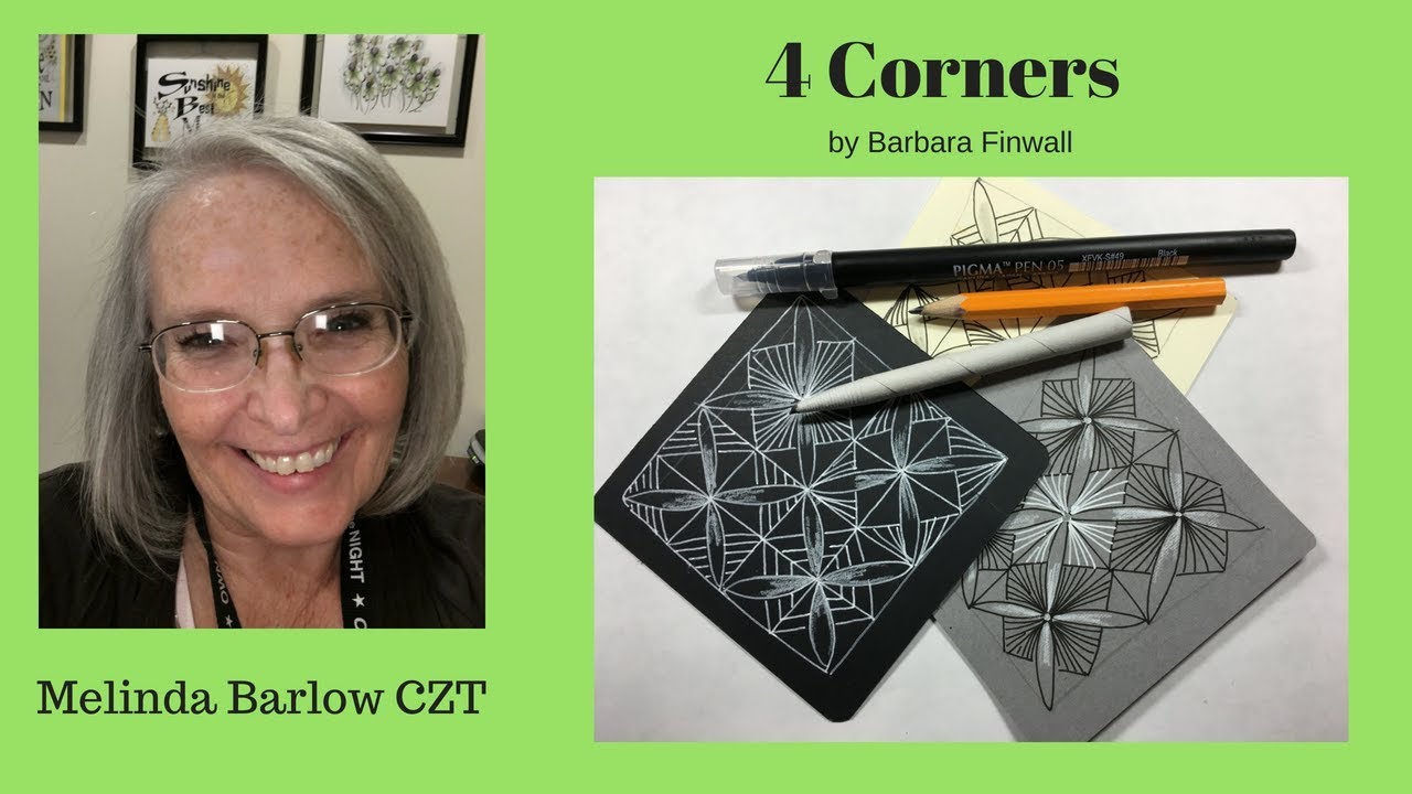 Tangle Art Lesson Tangle Pattern 4 Corners #295 - YouTube
