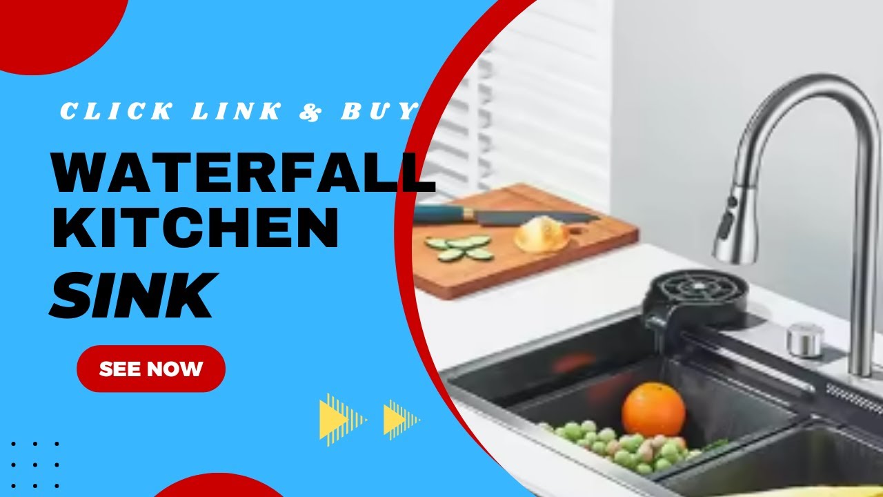 LARGE Single Basin Stainless Steel Waterfall Sink Above Counter! - YouTube