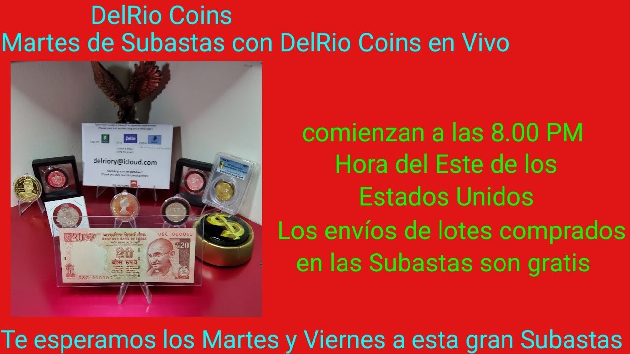 Martes de Subastas con Del Rio Coins en Vivo para coleccionistas - YouTube