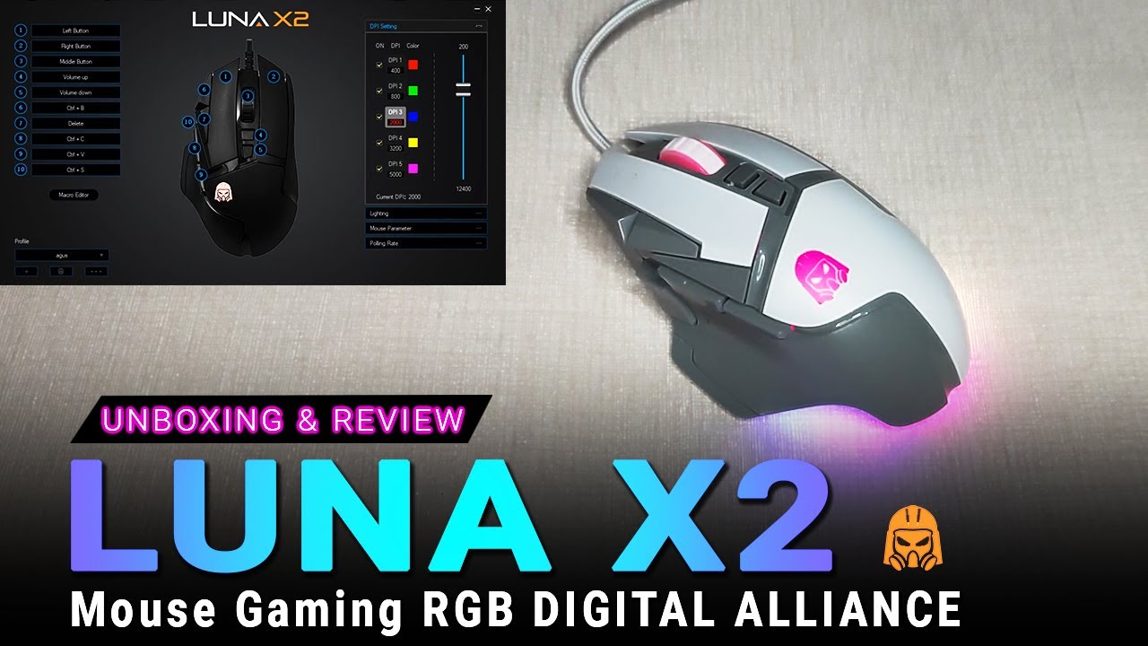 UNBOXING Mouse Gaming RGB - DIGITAL ALLIANCE Luna X2 - YouTube