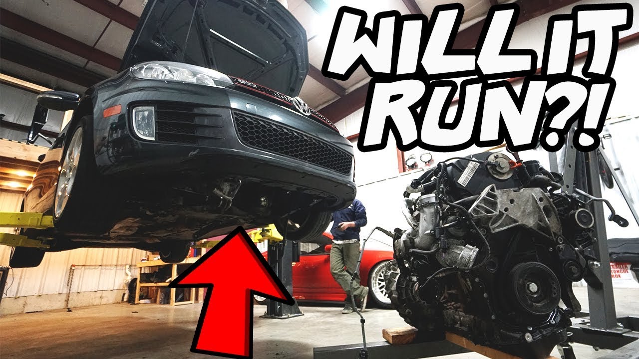Engine finally goes into the MK6 GTI! - YouTube