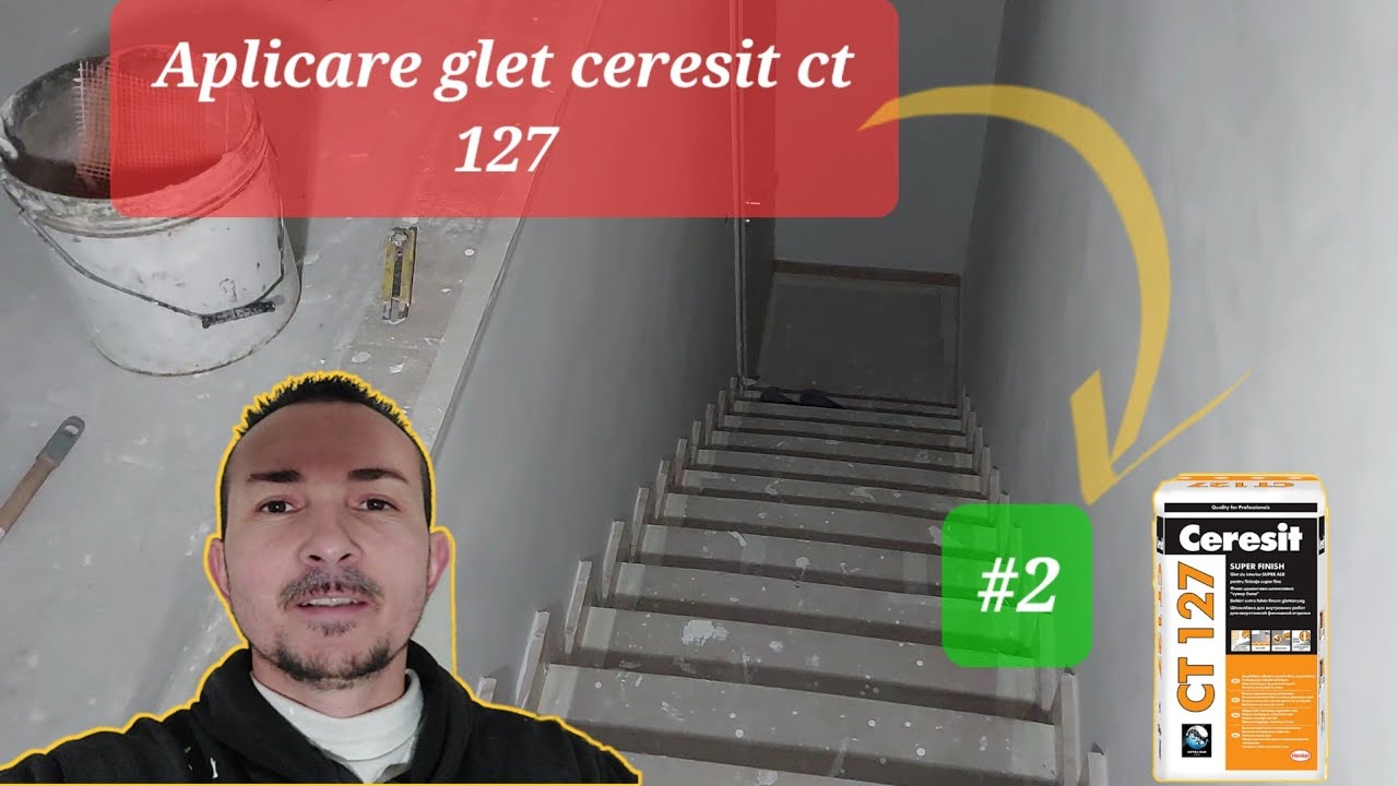 Lucrări etaj construcție nouă.Ep 16.Aplicare glet ceresit ct 127, #2 ...