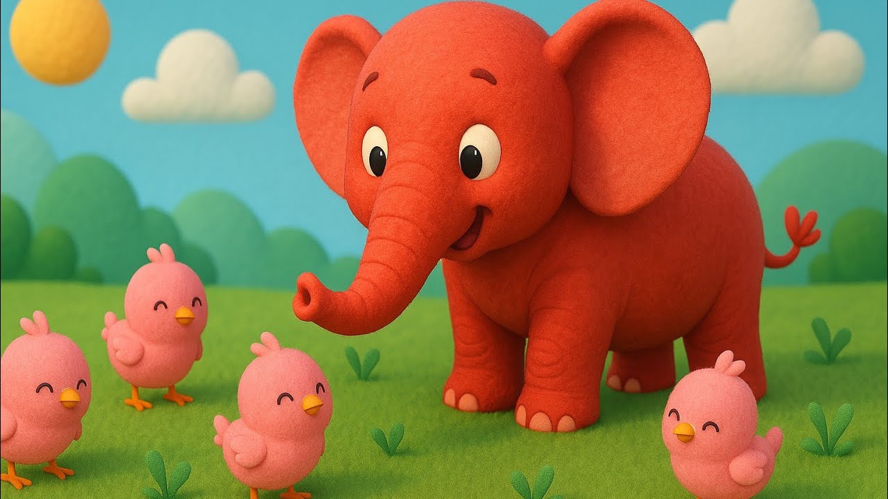 🐘 ️ Little Red Elephant & Pink Chicks! 🐥💗 | Fun Animal Adventure for ...