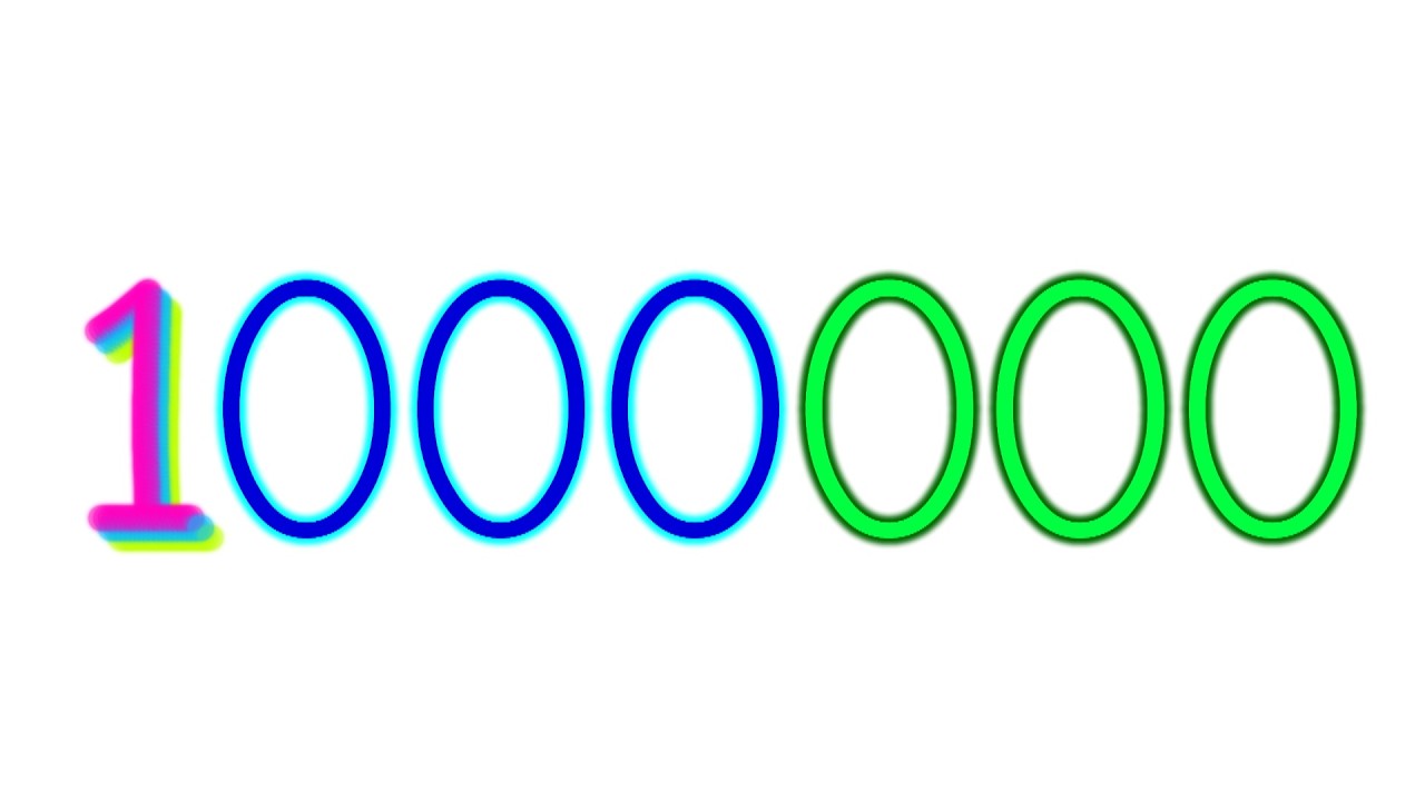 Números de 1 a 1000000 |1-1000000 | 1.000.000 | Um Milhão [556] - YouTube