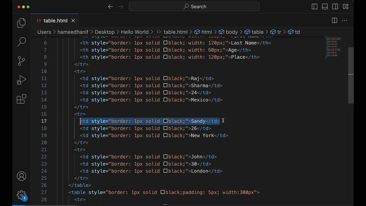 Table Width | colspan | HTML/CSS - YouTube