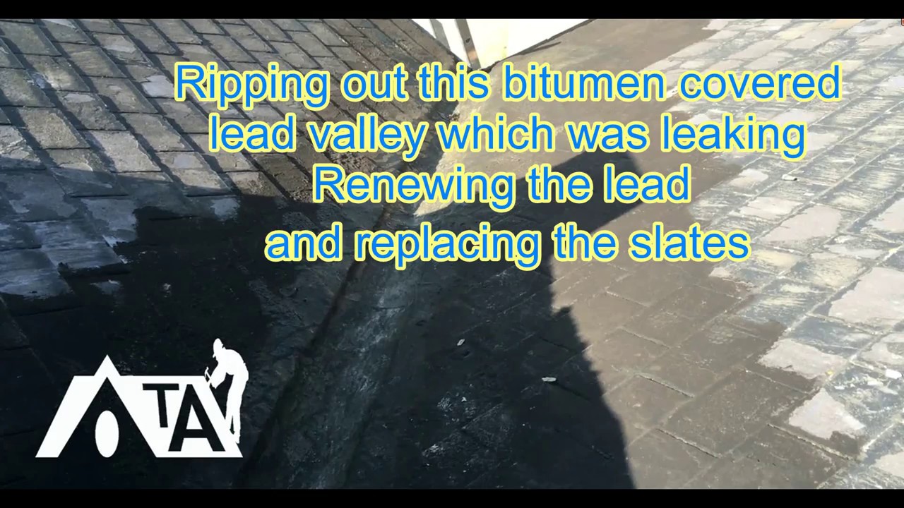 Bitumen covered lead valley Tim Atkin Roofing - YouTube
