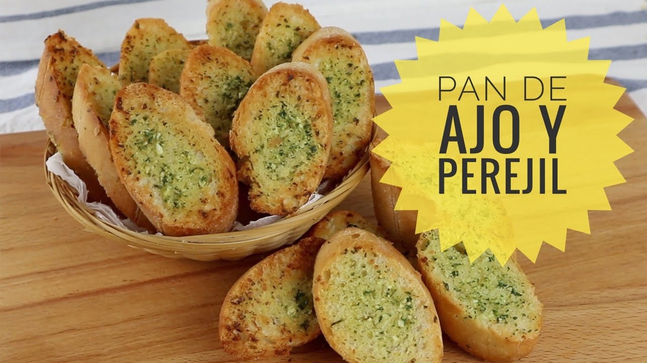 PAN CON AJO / Como hacer pan de ajo y perejil / Fácil y Rápida - YouTube