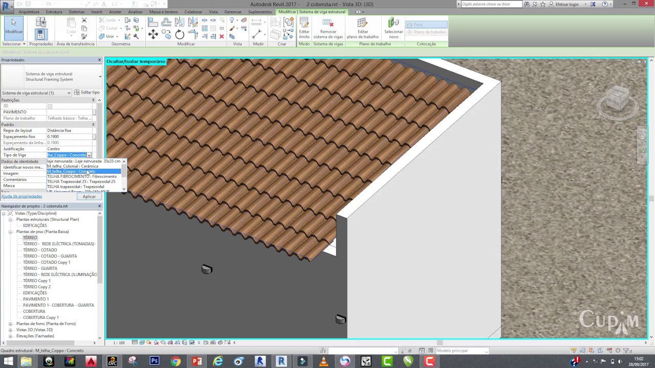DICAS DE REVIT APLICAÇÃO DE TELHAS E PAREDES DE CHAPAS CANELADAS - YouTube