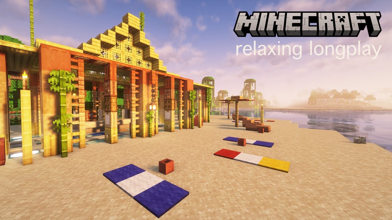 Beachfront Tiki Bar: Minecraft Relaxing Longplay (No Commentary) - YouTube