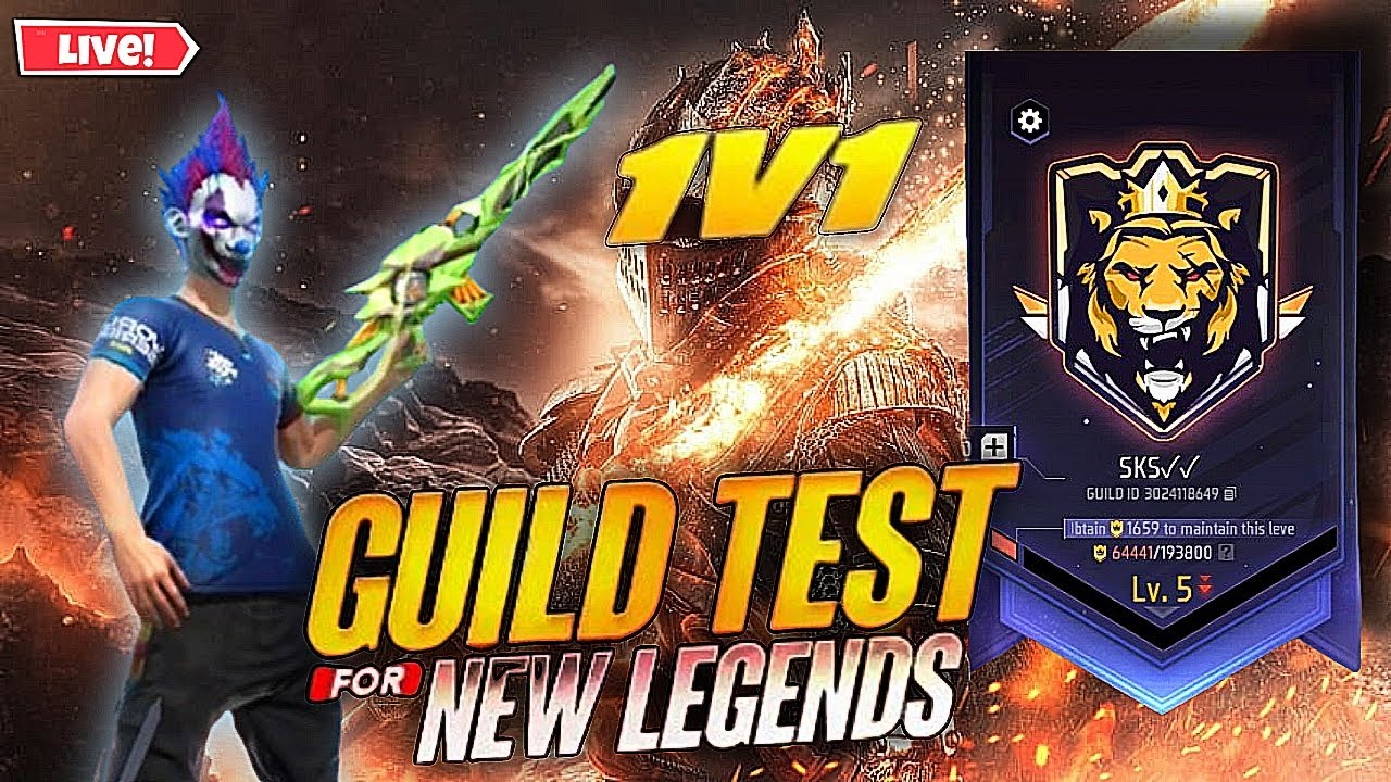 FF LIVE GUILD TEST 1V1 HARDEST GUILD TEST 🥶 - YouTube