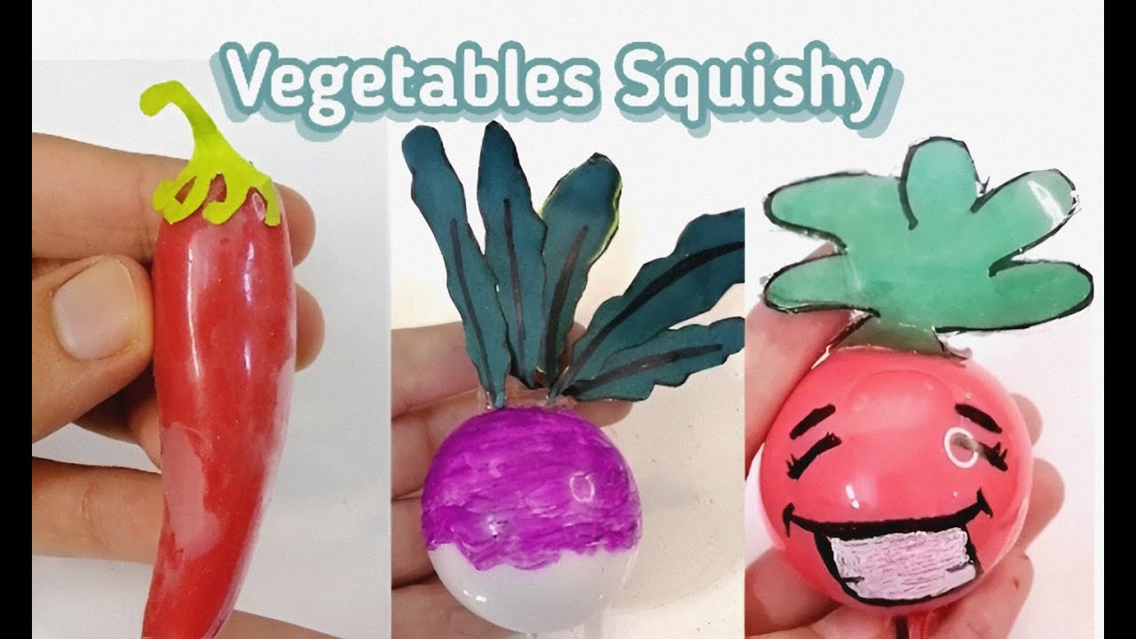 Diy Vegetables 🌶🟣🔴 Squishy with nano Tapes Series! 🟢Part2🟢 - YouTube