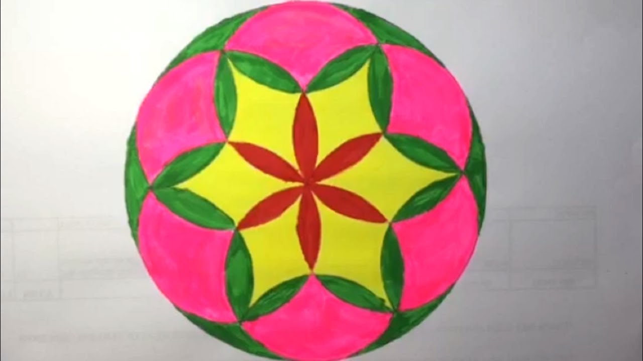 Ways to decorate a circle | Color circle | Step by step decorate the ...