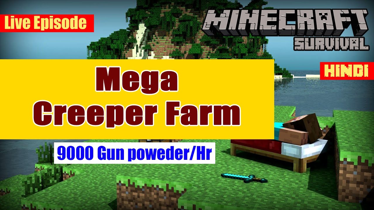 MineCraft 1.16.4|Mega Creeper Farm | Multiplayer - Live In HINDI ...