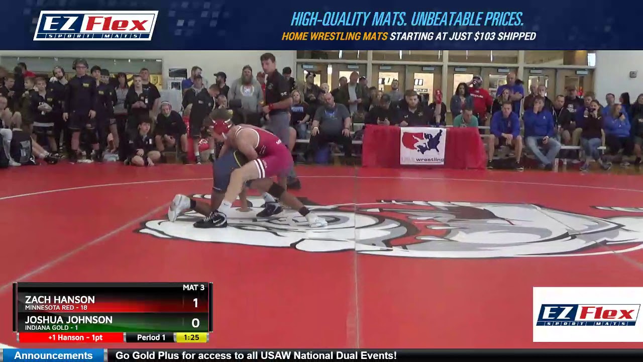 Mat 3 106 Zach Hanson Minnesota Red Vs Joshua Johnson Indiana Gold ...