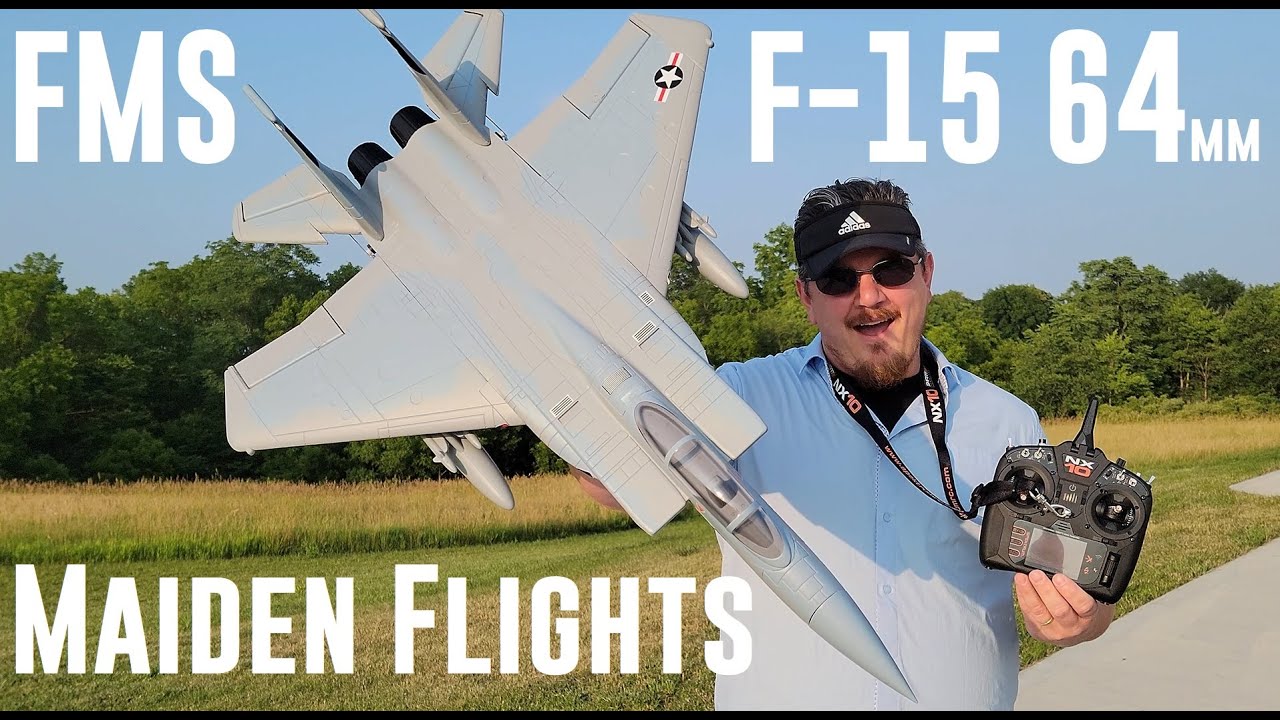 FMS - F-15 - 64mm EDF - Maiden Flights - YouTube
