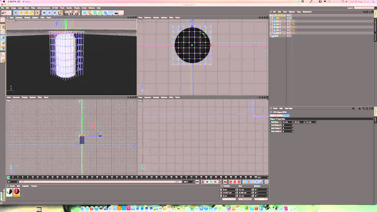Cinema 4d FFD deformer tutorial - YouTube
