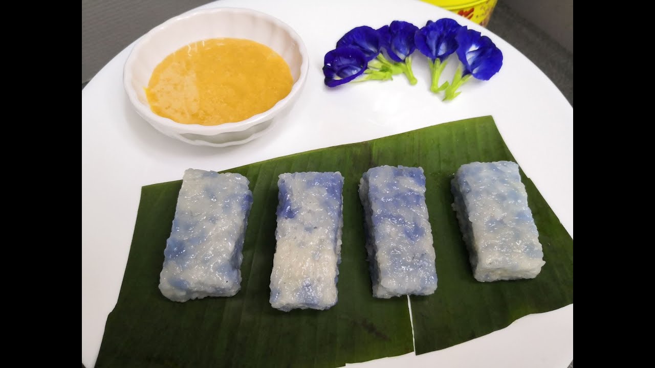 蓝花咖椰糕 Glutinous Rice with Caramel Kaya 蓝花糯米糕食谱 Kaya kuih Pulut tai tai ...
