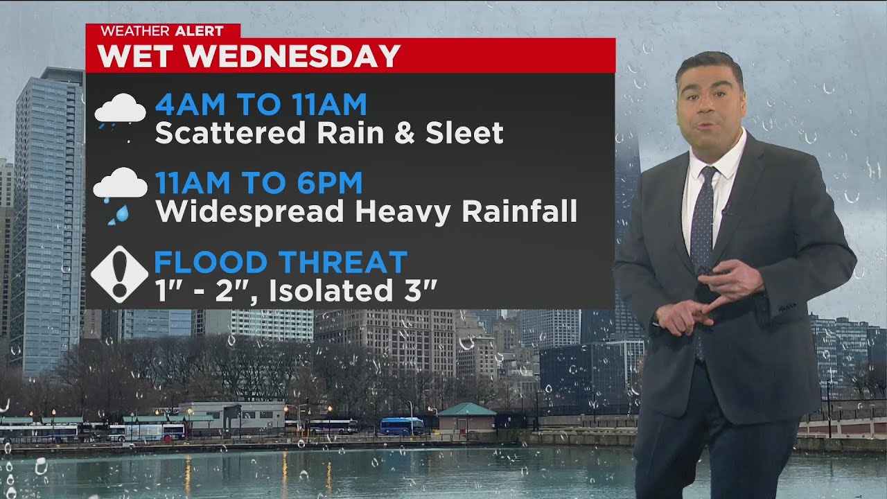 Chicago First Alert Weather: Heavy rain Wednesday, ice concerns - YouTube