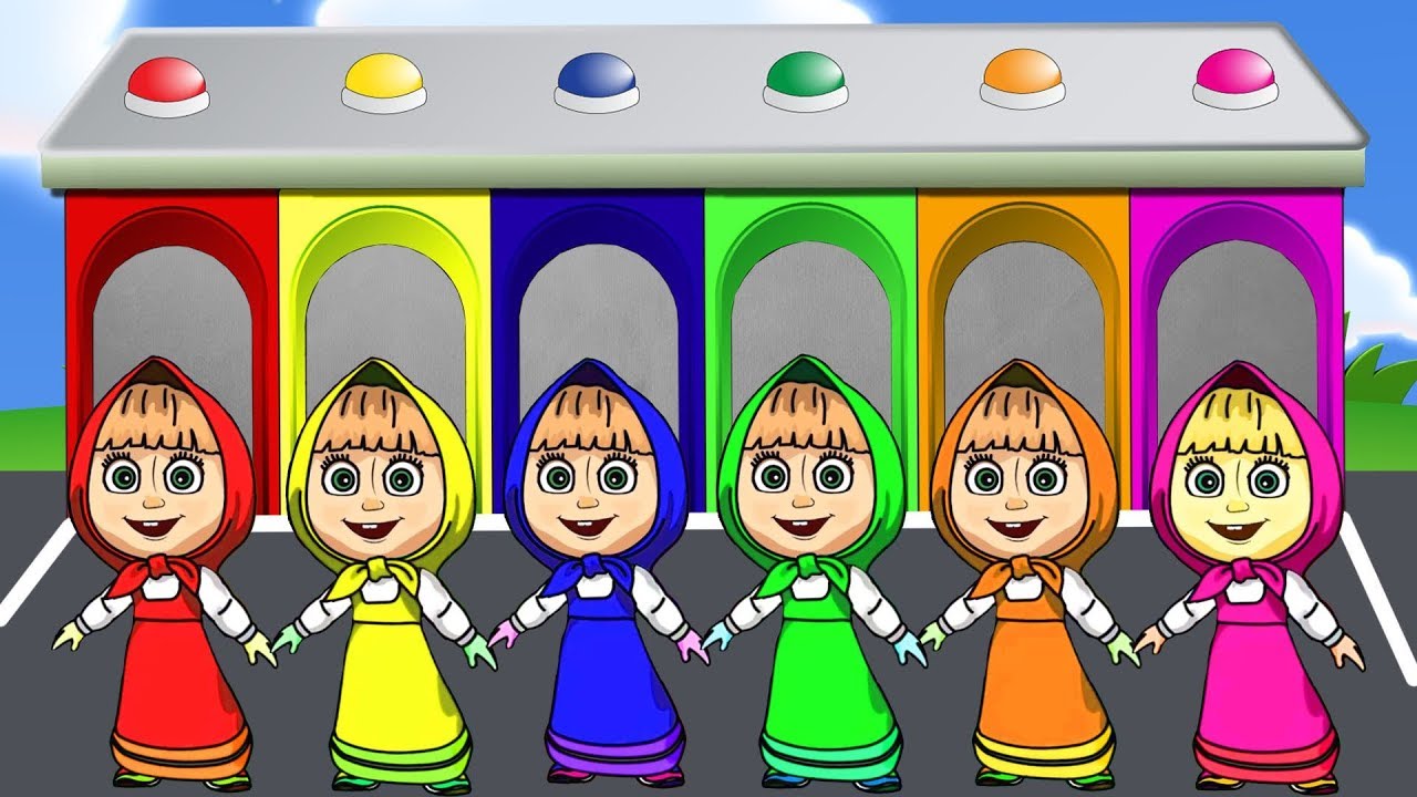 Learn Colors with Masha And The Bear For Children | Colors for Children ...