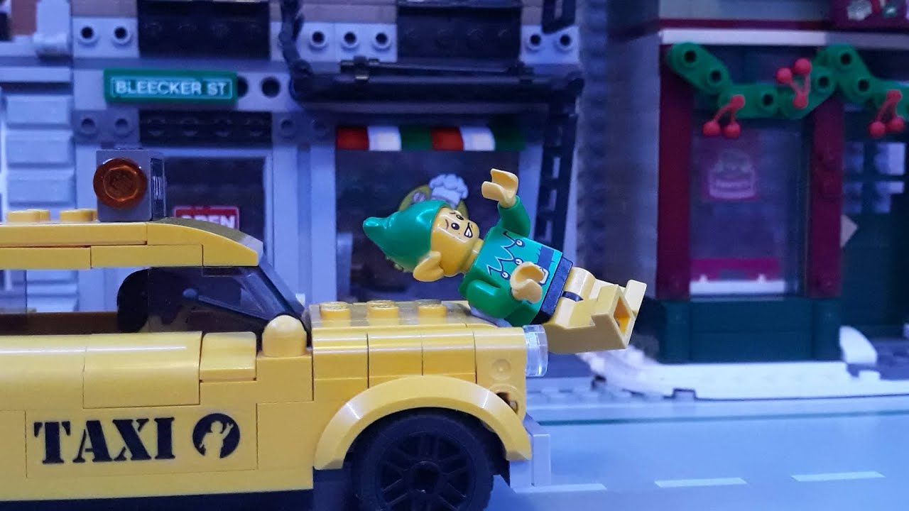 Buddy the Elf Getting hit by Taxi in LEGO! - YouTube