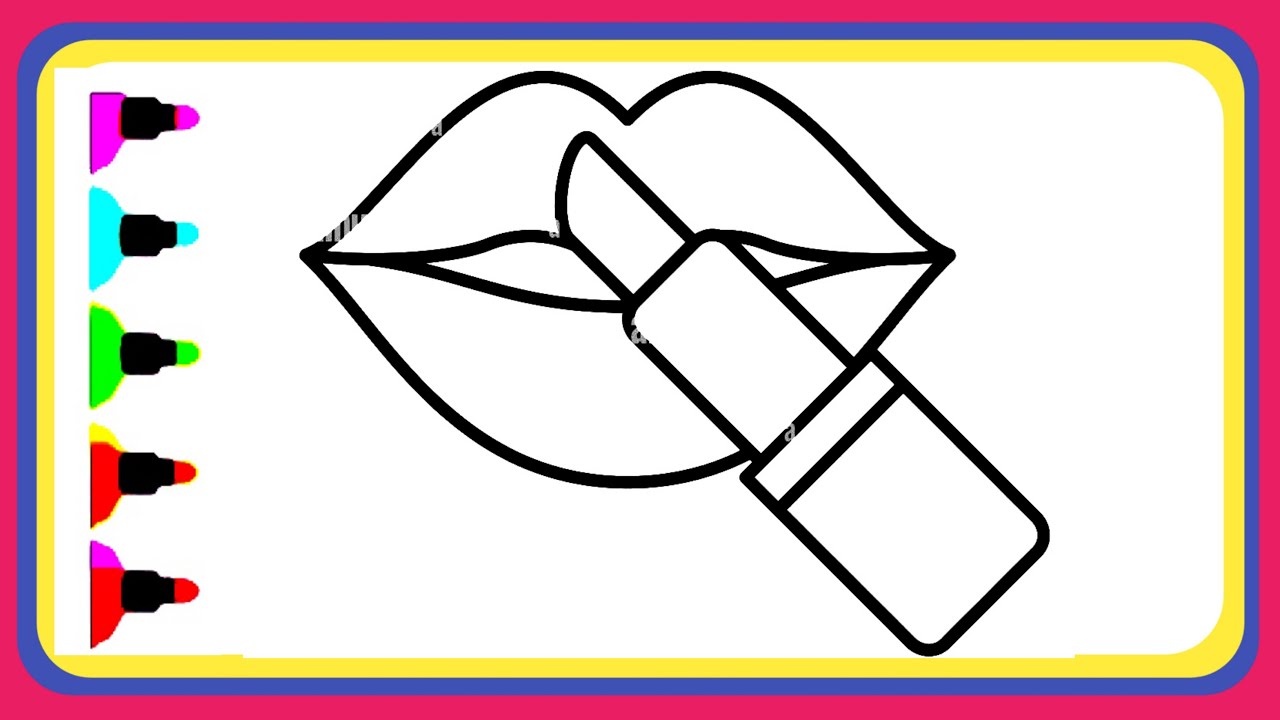 Beautiful drawing a girl lipstick. How to draw a lipstick . Easy ...