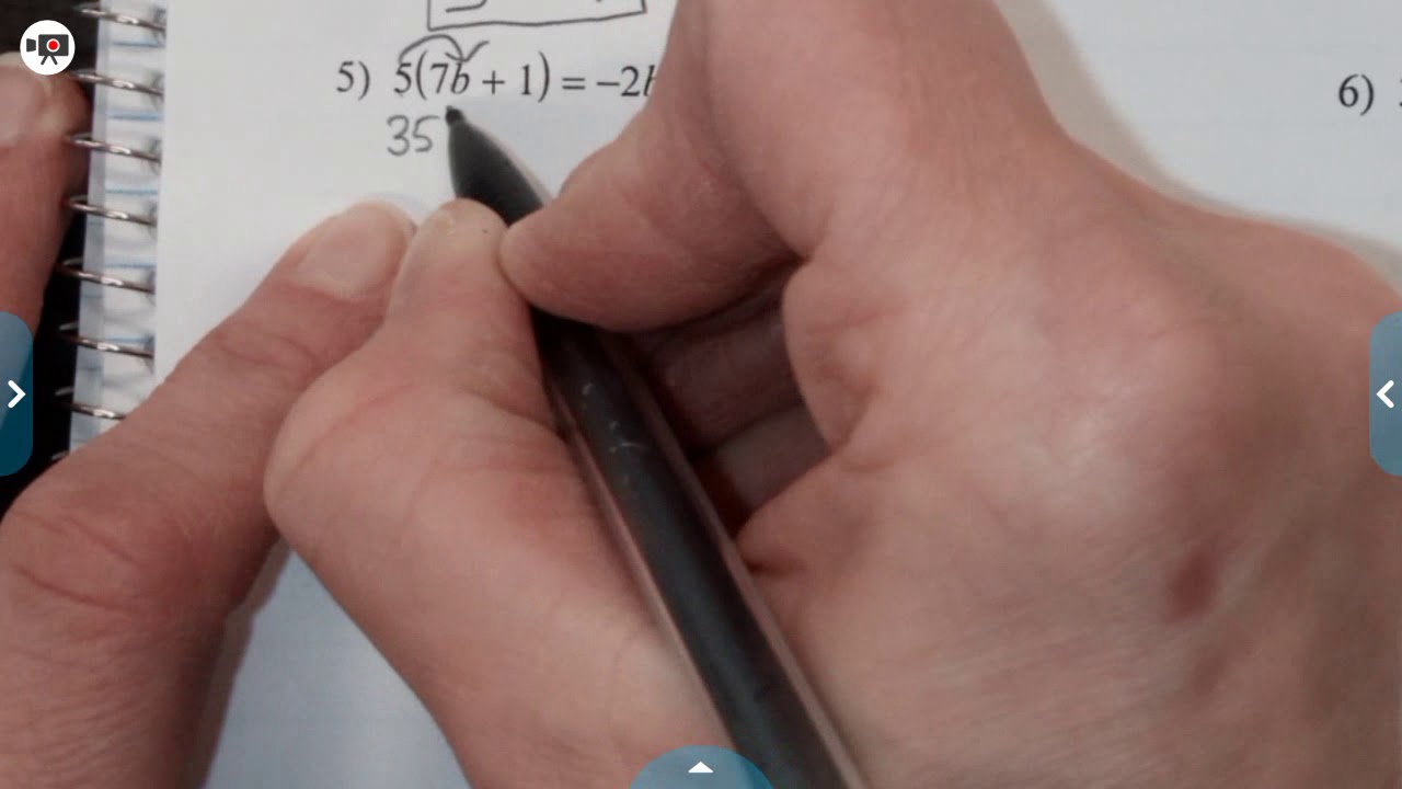 Equations with Variables on Both Sides Examples 3 and 5 - YouTube