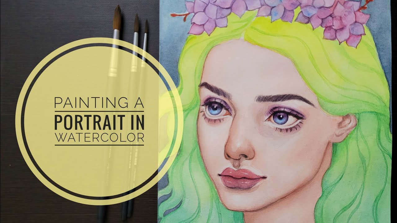 Watercolor portrait painting process ️ - YouTube