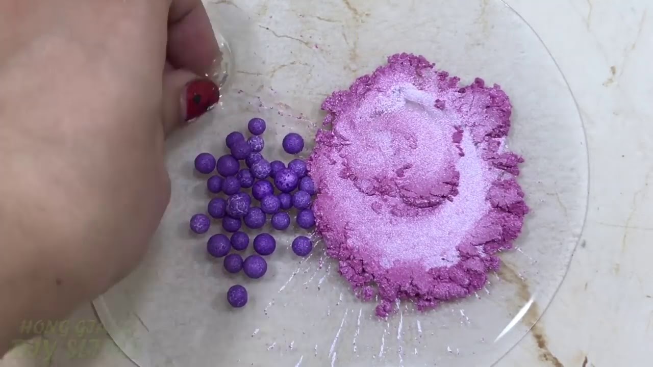 MIX PIGMENT INTO SLIME - PIGMENT AND SLIME MIXING - SATISFYING SLIME ...
