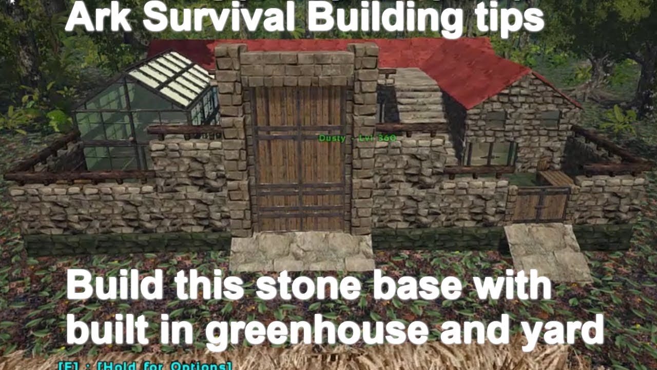 How to build a small/medium stone base with greenhouse attached. Ark ...