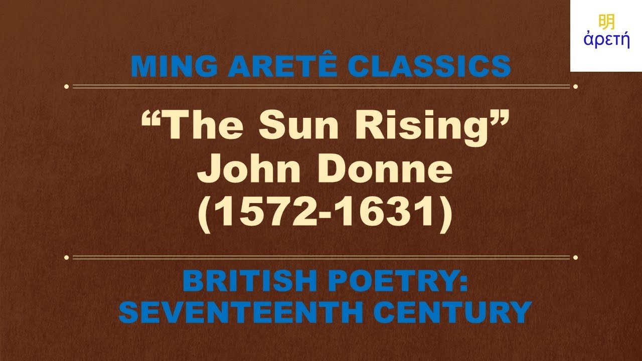 John Donne: "The Sun Rising" - YouTube