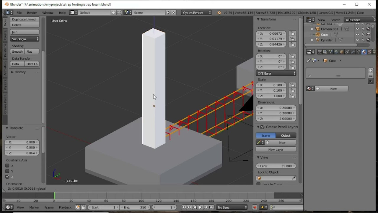 Construction Animation Concept in Blender(Modelling & Animation-boolean ...