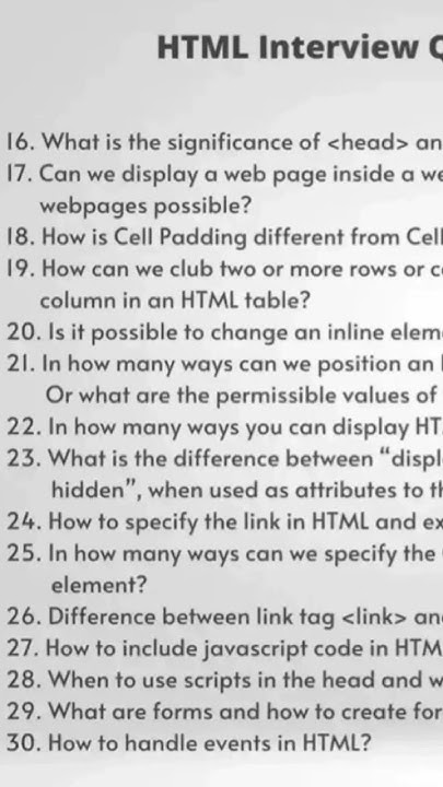Html interview Q #trending #coding #codeing #shortviral #html #codewithdeveloper #interview ...