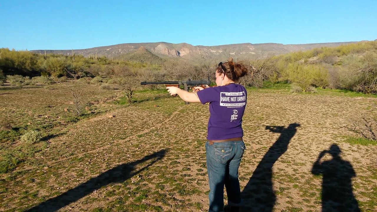 Shooting "Tommy Gun" 1927a1 45 acp - YouTube