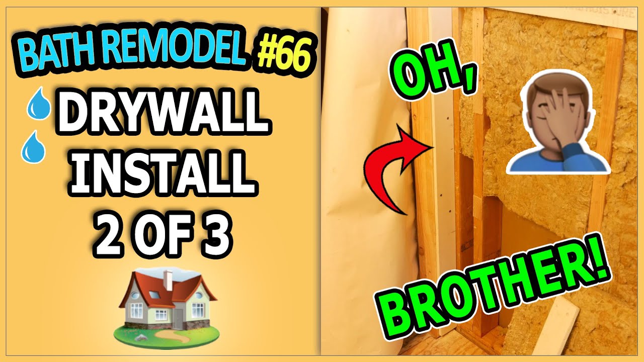Bathroom Remodel 66 - Installing DensArmor Plus Drywall on Walls 2 of 3 ...