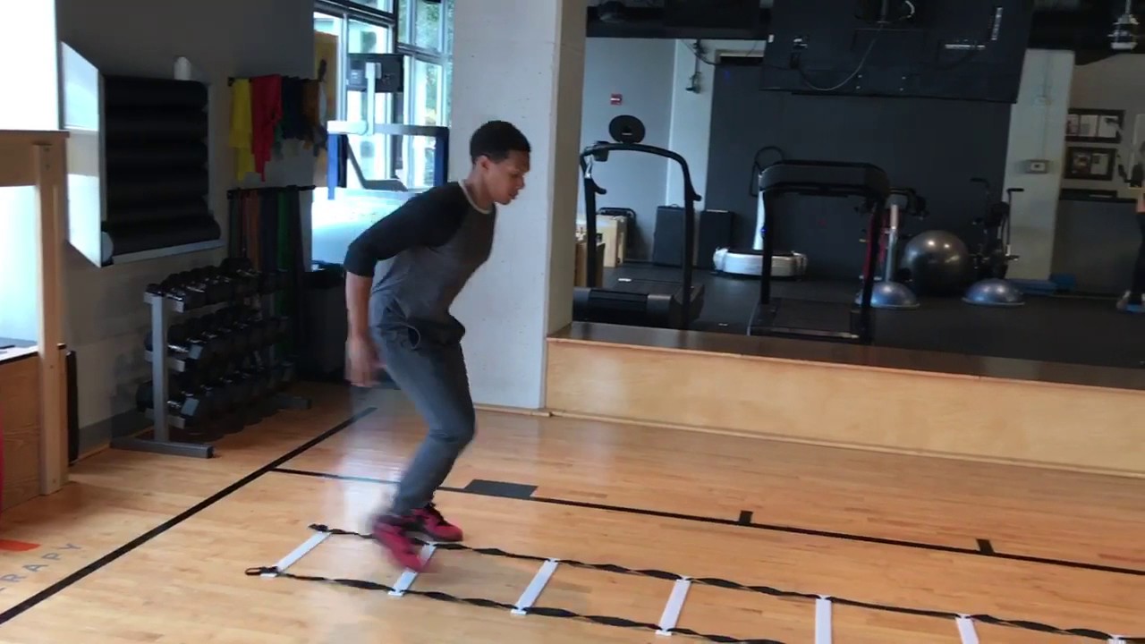 Agility drill: in and out forward - YouTube