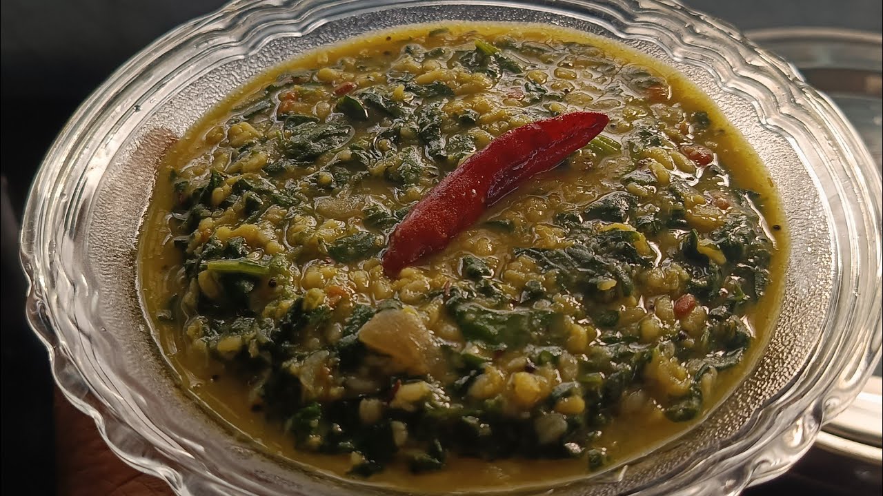 Mountain Spinach+Split Green Gram Chakotha soppu+Hesaru Bele Palya ...