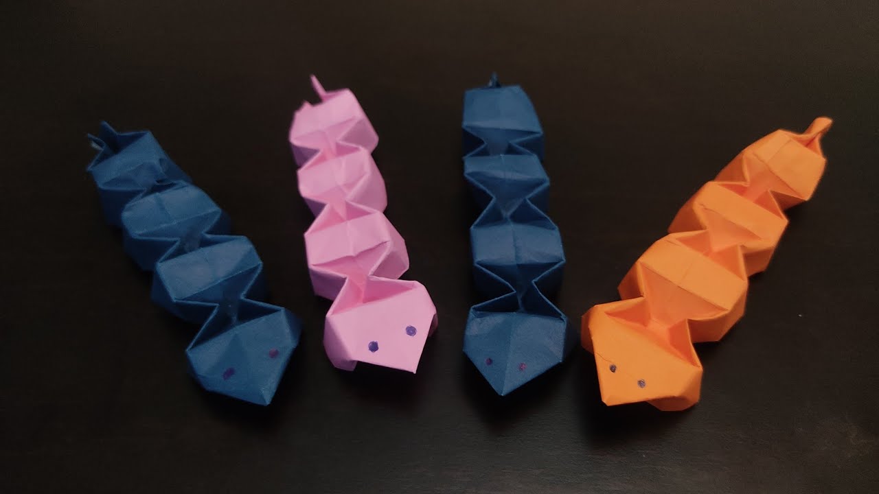 How to make a origami moving snake tutorial - YouTube