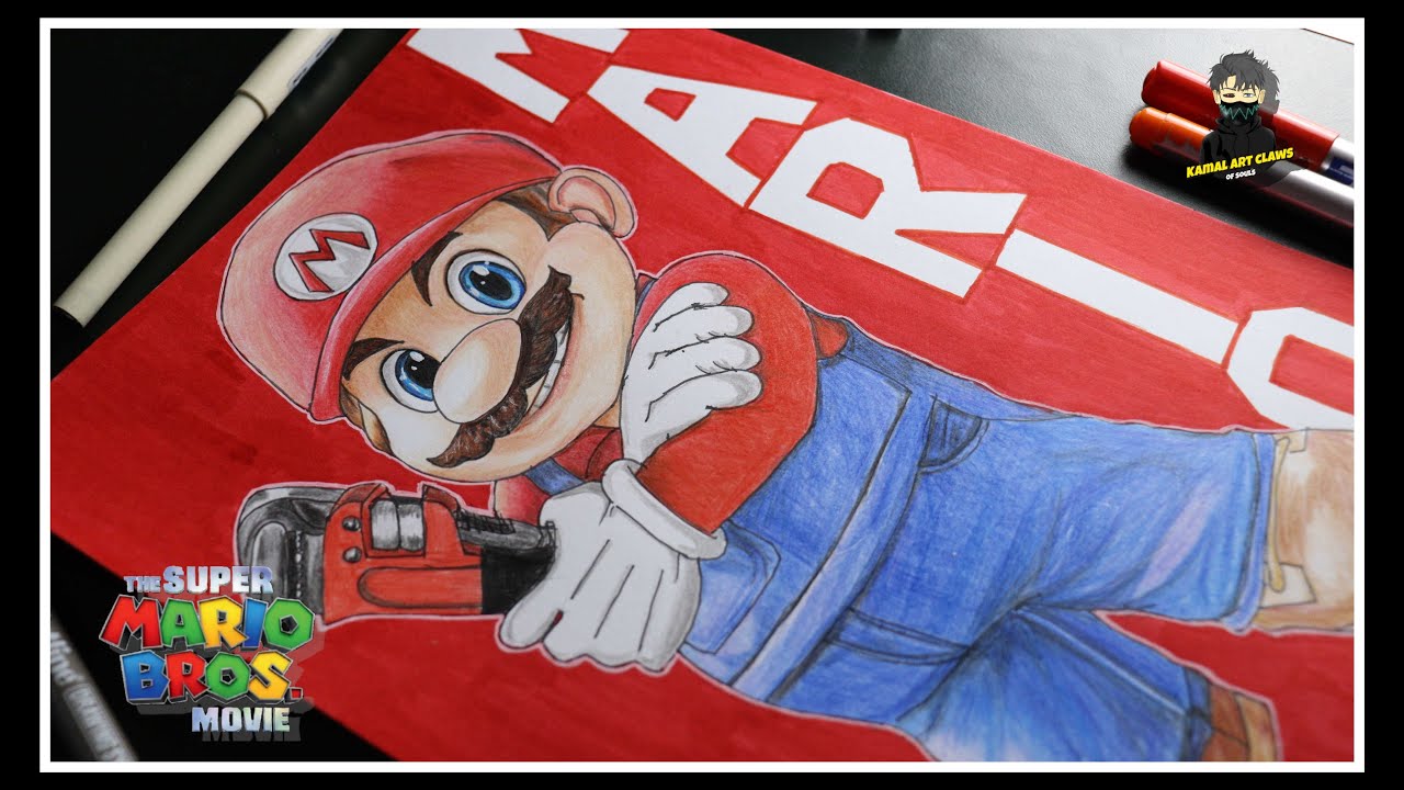 Mario Drawing From The Super Mario Bros. Movie | @kamalartclaws - YouTube