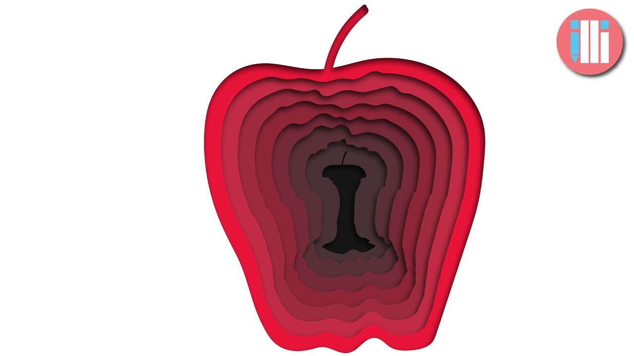 You Can Make This Apple Paper Cut Out Adobe Illustrator Tutorial Youtube