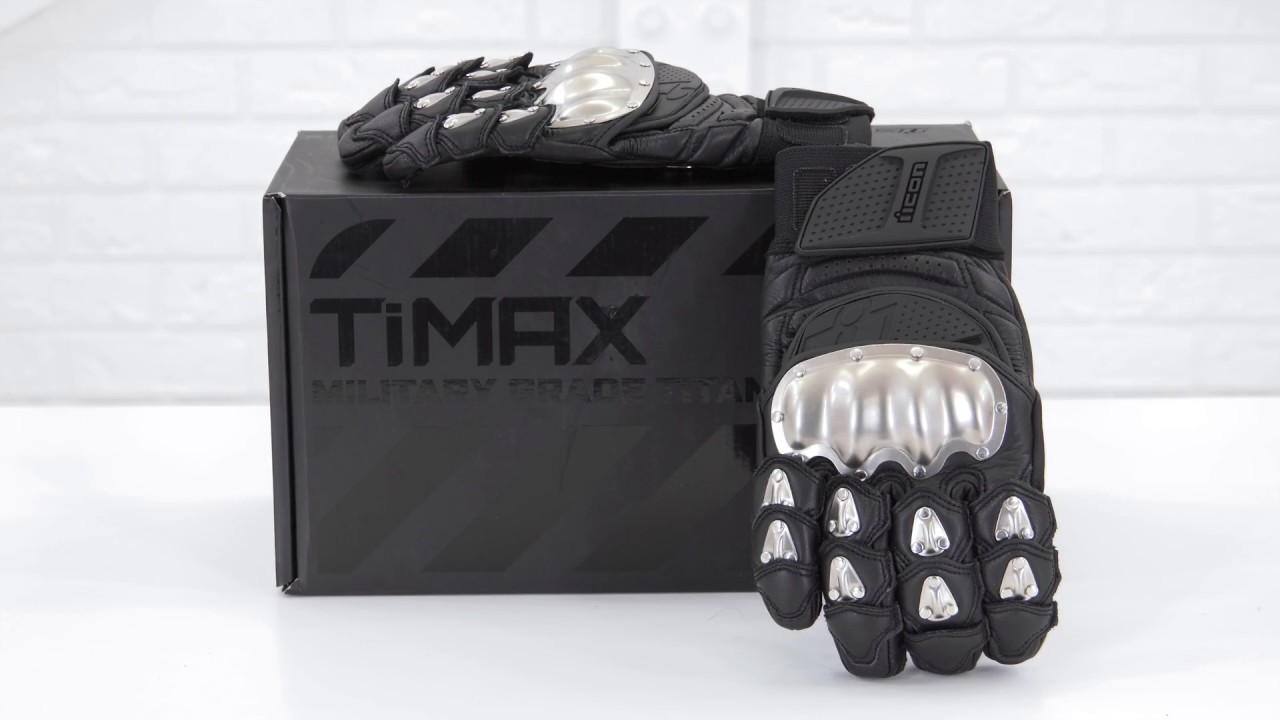 Мотоперчатки ICON Timax Short - YouTube