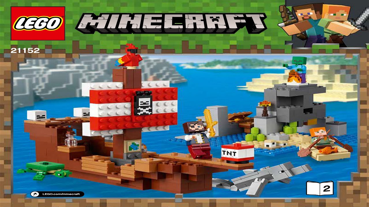 LEGO Instructions - Minecraft - 21152 - Pirate Ship (Book 2) - YouTube