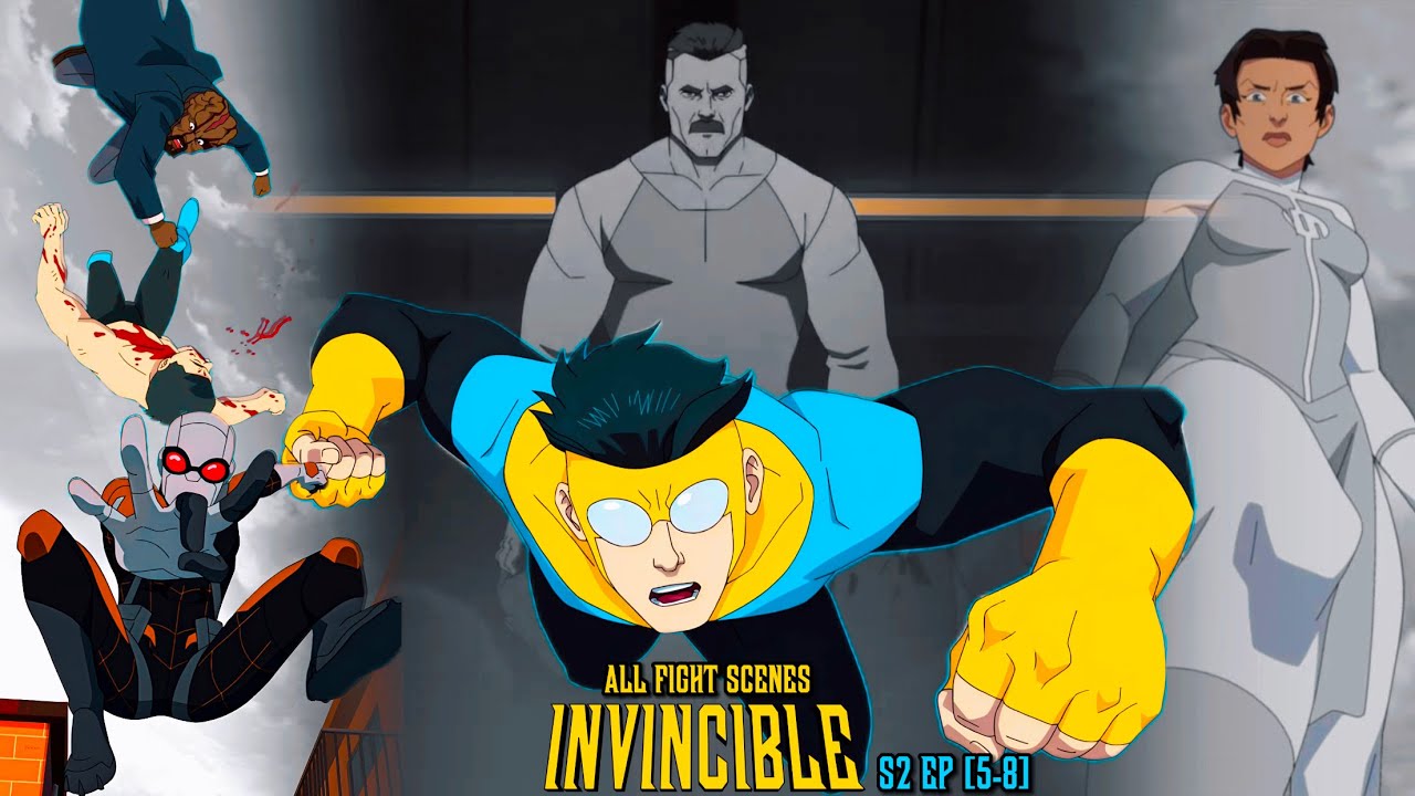 All The Fight Scenes In Invincible S2 Episode 5 - 8 - YouTube