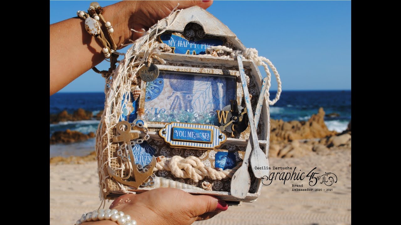 Graphic 45 Ocean Blue | Glass bottom boat album | - YouTube