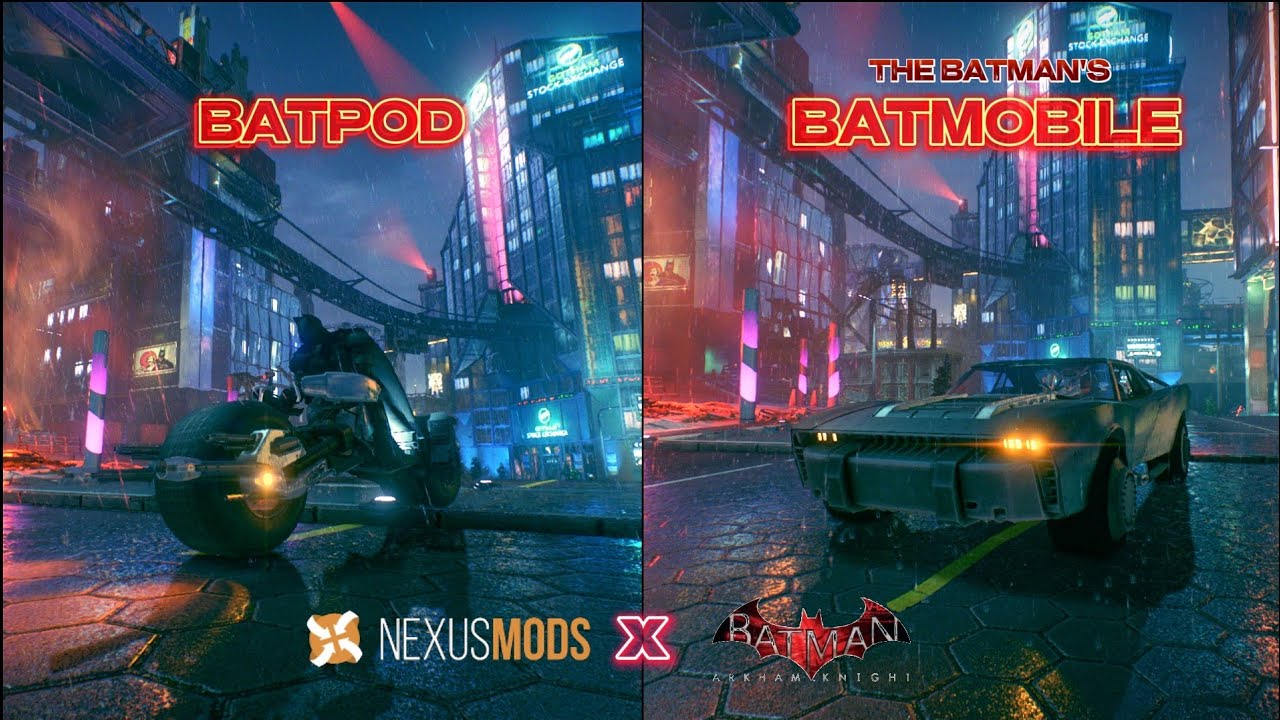 BATPOD and THE BATMAN 2022's BATMOBILE [PC MOD] Gameplay in Arkham ...