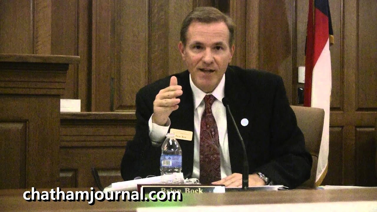 Chatham Commissioner Brian Bock makes his closing statement at debate ...